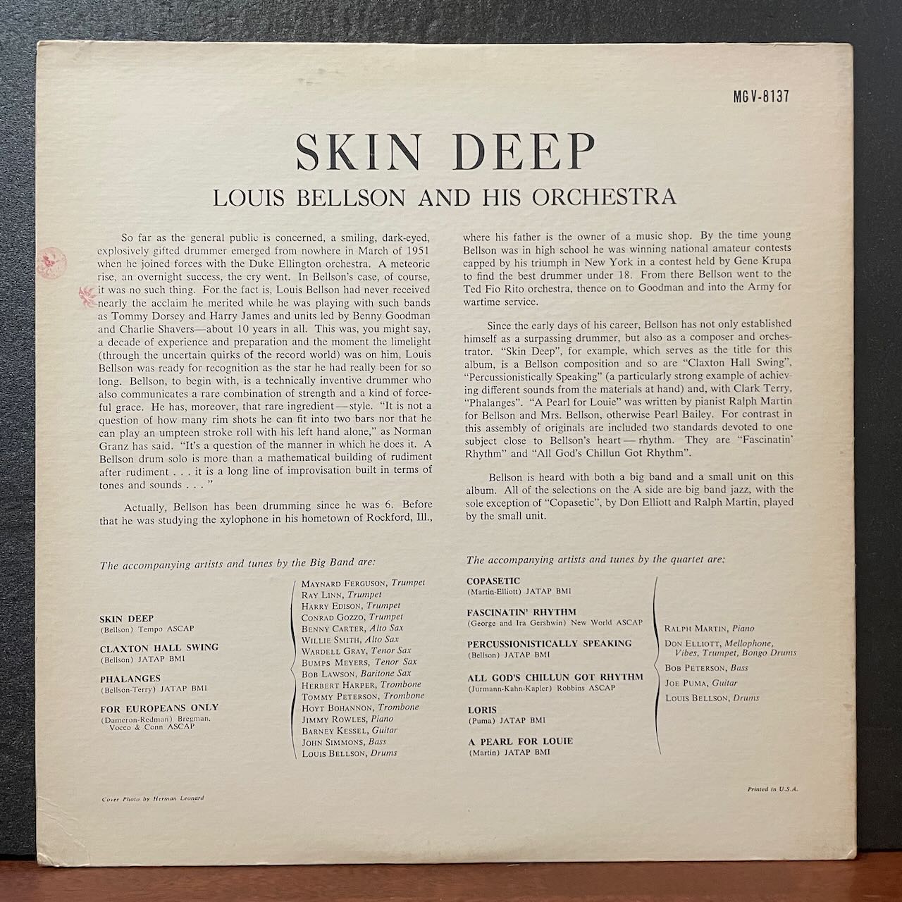 SKIN DEEP/LOUIS BELLSON AND HIS ORCHESTRA/中古レコード通販 SOUL CLAP（ソウルクラップ）