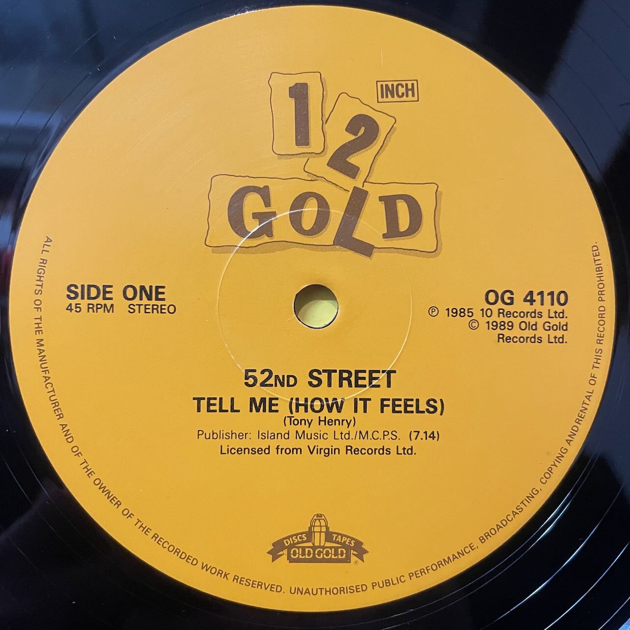 TELL ME (HOW IT FEELS)/YOU'RE MY LAST CHANCE/52ND STREET/中古レコード通販 SOUL ...
